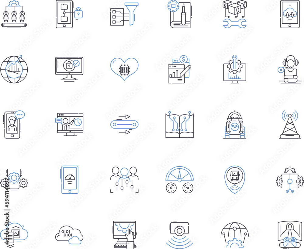 Business process line icons collection. Efficiency, Automation ... Business process line icons collection. Efficiency, Automation ...