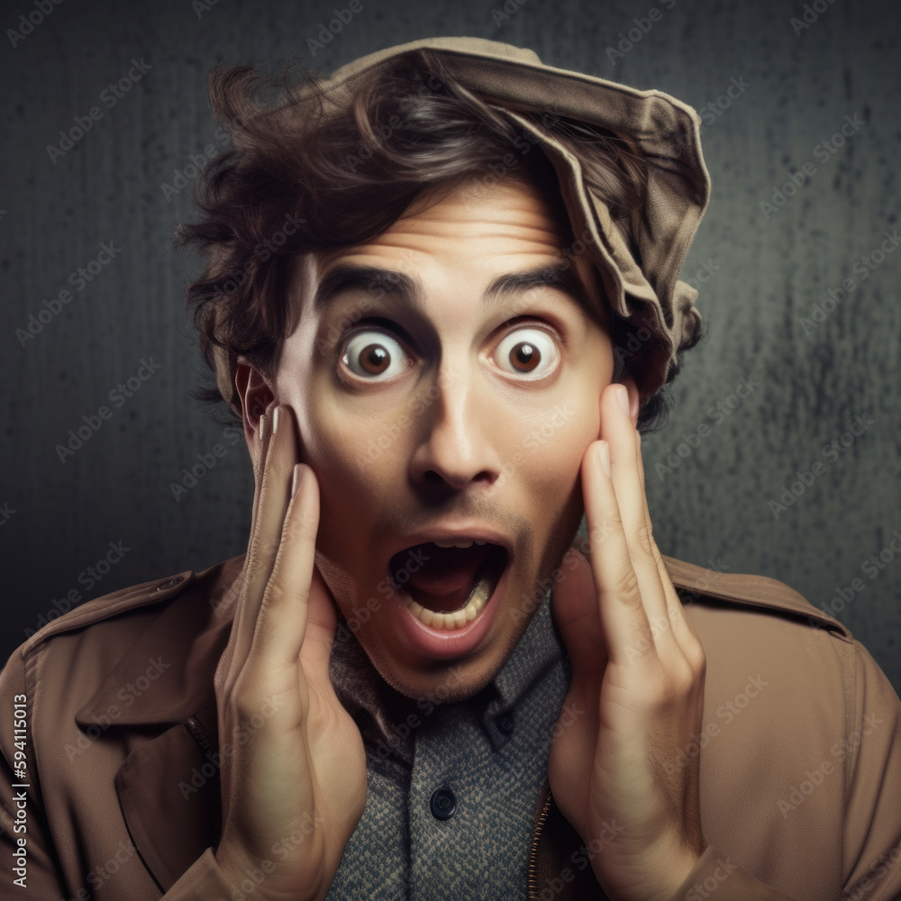 Shocked Young Man's Face - Expressive Close-Up Photo Created with ...