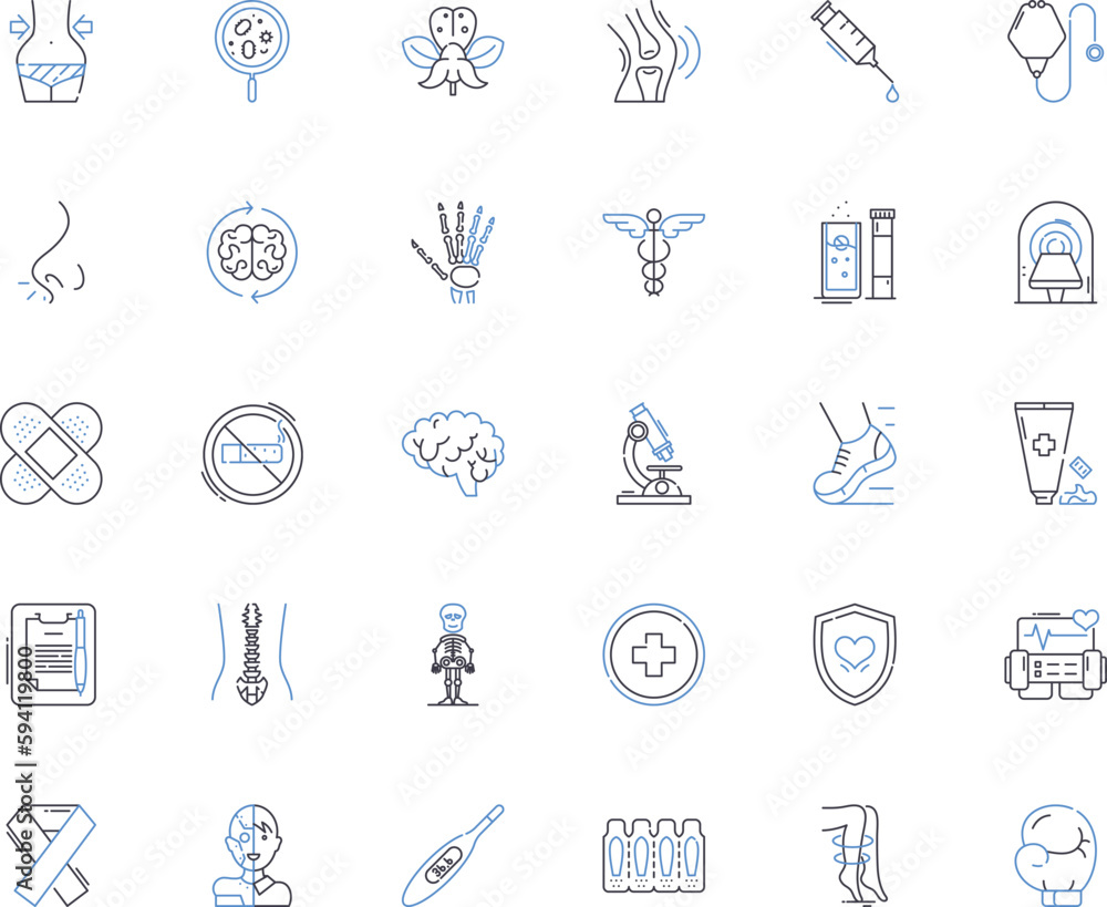 Clinic line icons collection. Treatment, Consultation, Checkup ...