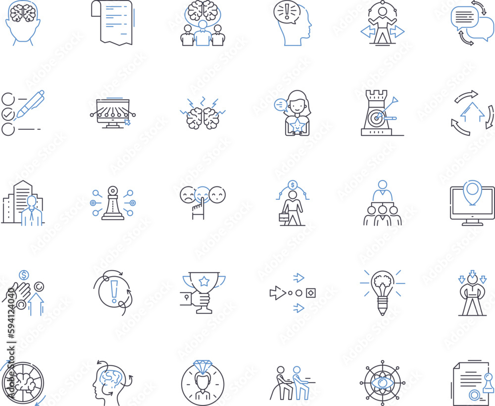 Firm initiatives line icons collection. Innovation, Diversity ...