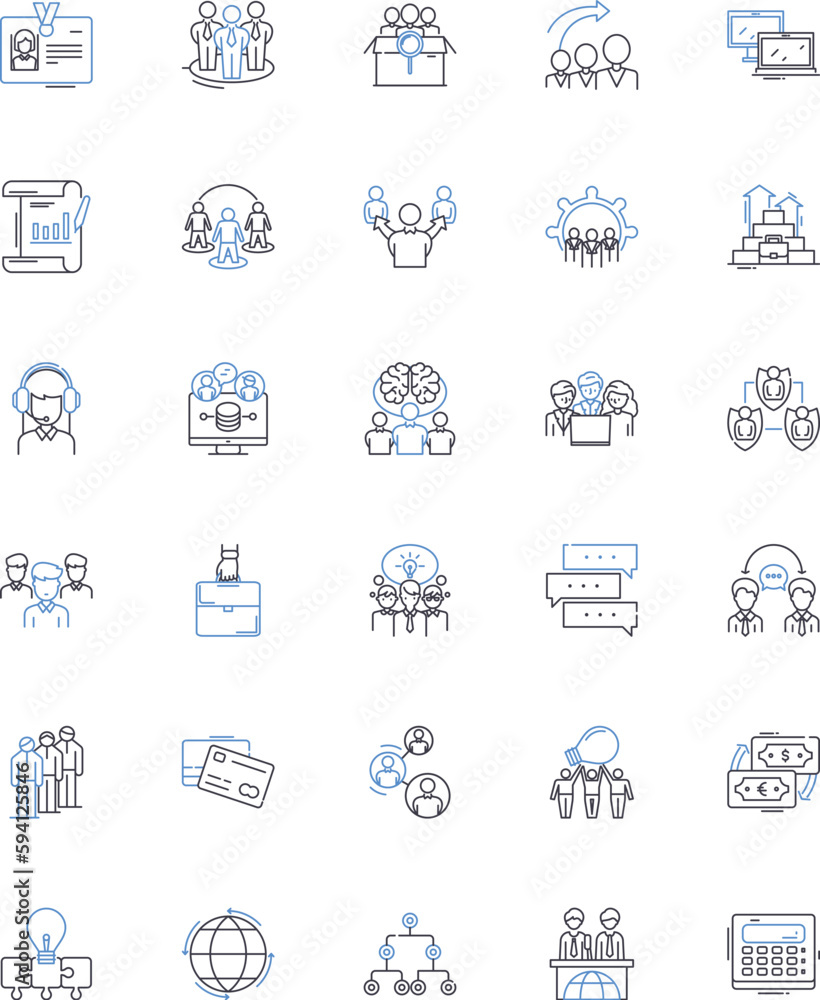 Vektorová grafika „Peer-to-Peer line icons collection. Decentralized ... Vektorová grafika „Peer-to-Peer line icons collection. Decentralized ...