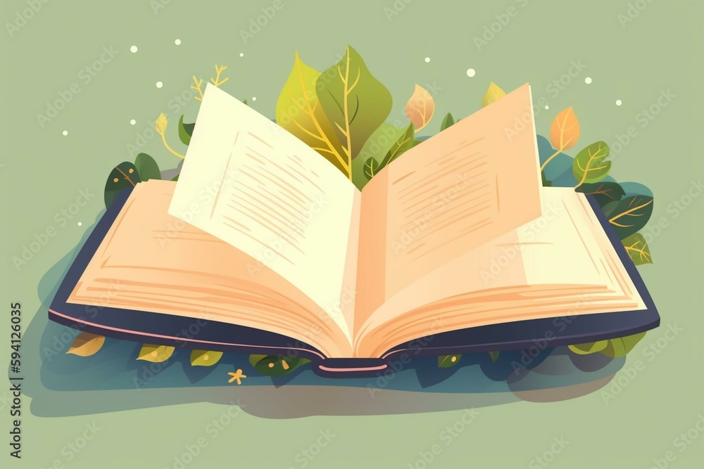 Open book in flat design style. Literature for reading and education ...