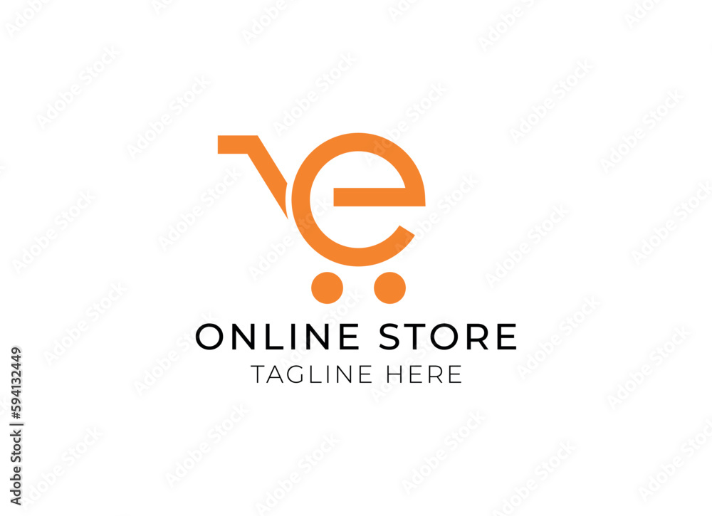 Online shop vector logo for business. Stock Vector | Adobe Stock