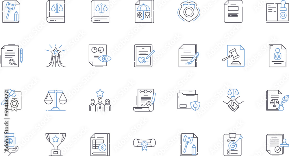 Allowable line icons collection. Permissible, Acceptable, Legitimate ...