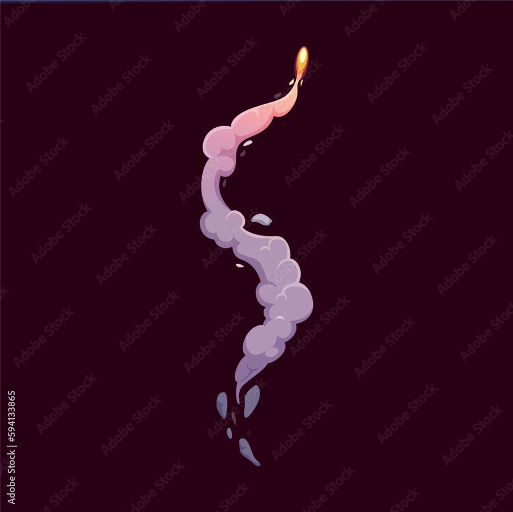 Rocket smoke, fire trail or plane engine flame and missile jet steam ...