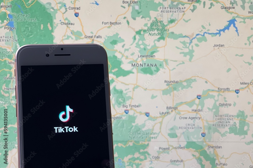 Spokane, WA - USA - April 2023 - Tik Tok logo on a smart phone with a ...