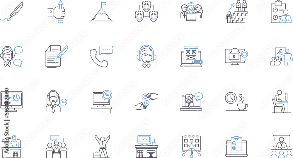 Workforce and staff line icons collection. Employees, Personnel, Labor ...