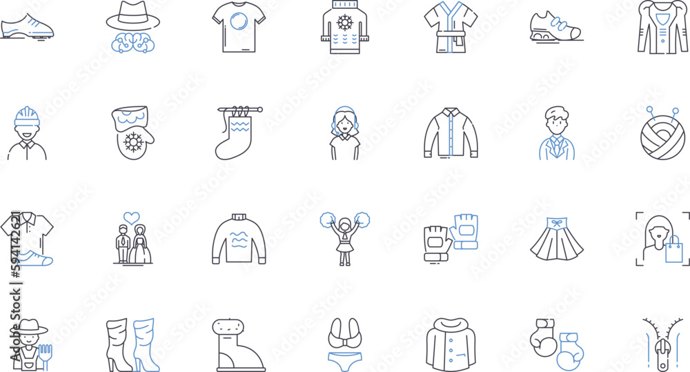 Costume line icons collection. Disguise, Attire, Outfit, Masquerade ...