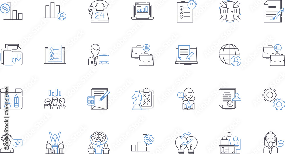Performance Metrics line icons collection. Efficiency, Productivity ...