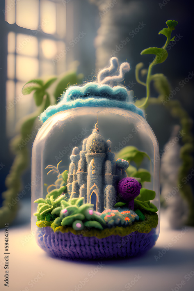 terrarium decoration of fantasy and dream mosque buildings contained in ...