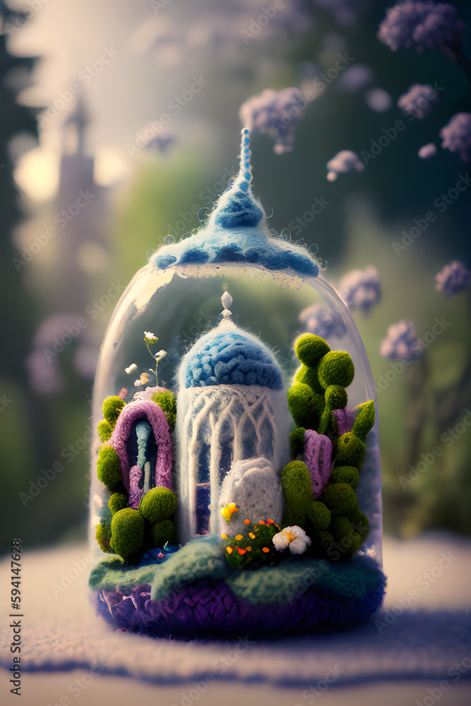 terrarium decoration of fantasy and dream mosque buildings contained in ...