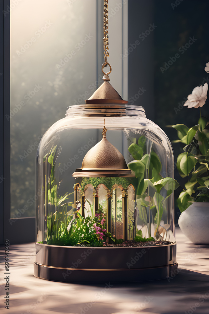 terrarium decoration of fantasy and dream mosque buildings contained in ...