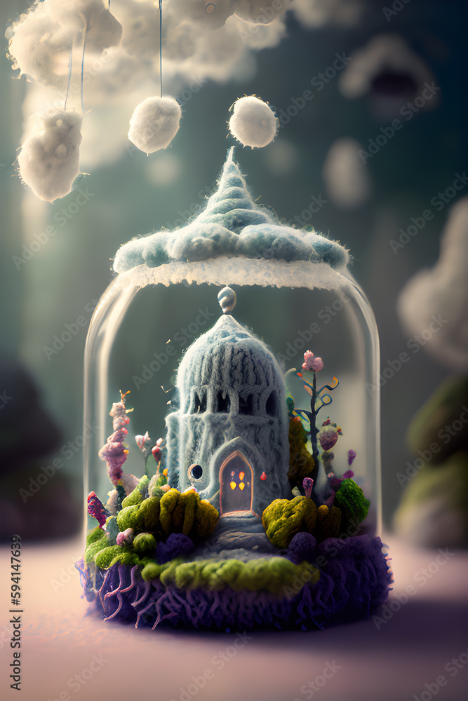 terrarium decoration of fantasy and dream mosque buildings contained in ...