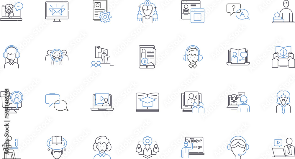Teacher line icons collection. Mentor, Educator, Instructor, Coach ...