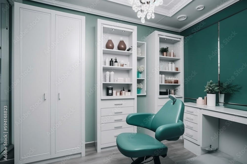 Bright empty cosmetology cabinet in modern beauty clinic. Interior of ...