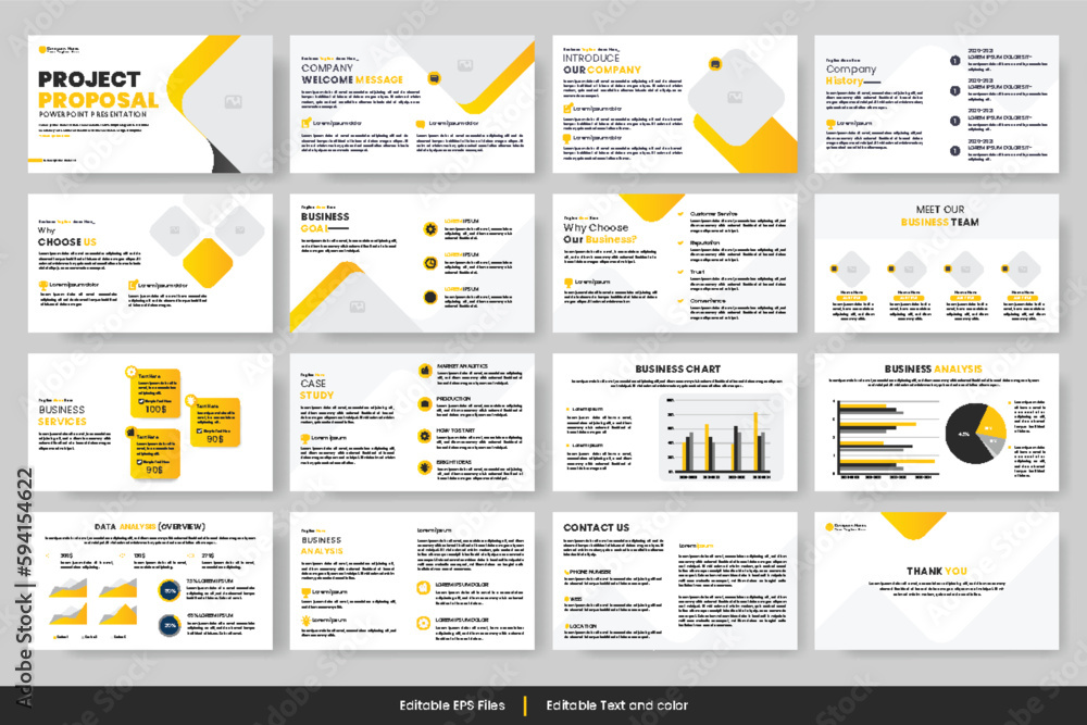 Business presentation slides template Vector, minimalist slide layout ...