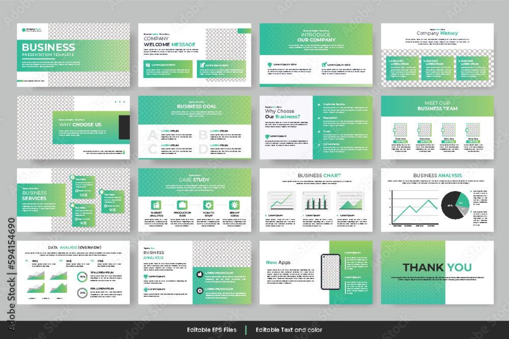 Business presentation slides template Vector, Business slide with ...