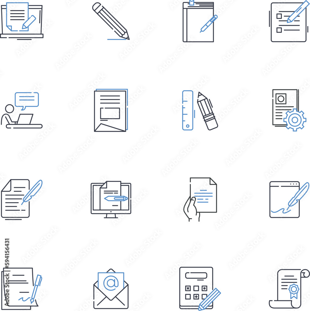 Restructuring line icons collection. Transformation, Reorganization ...