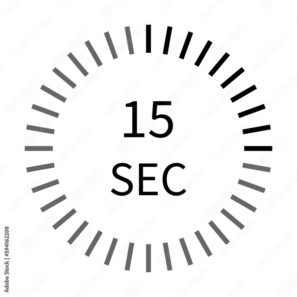 15 second digital timer stopwatch icon vector for graphic design, logo ...