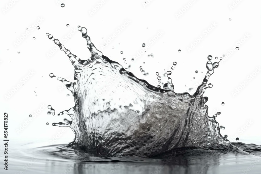 Super slow motion of splashing water isolated on white background ...