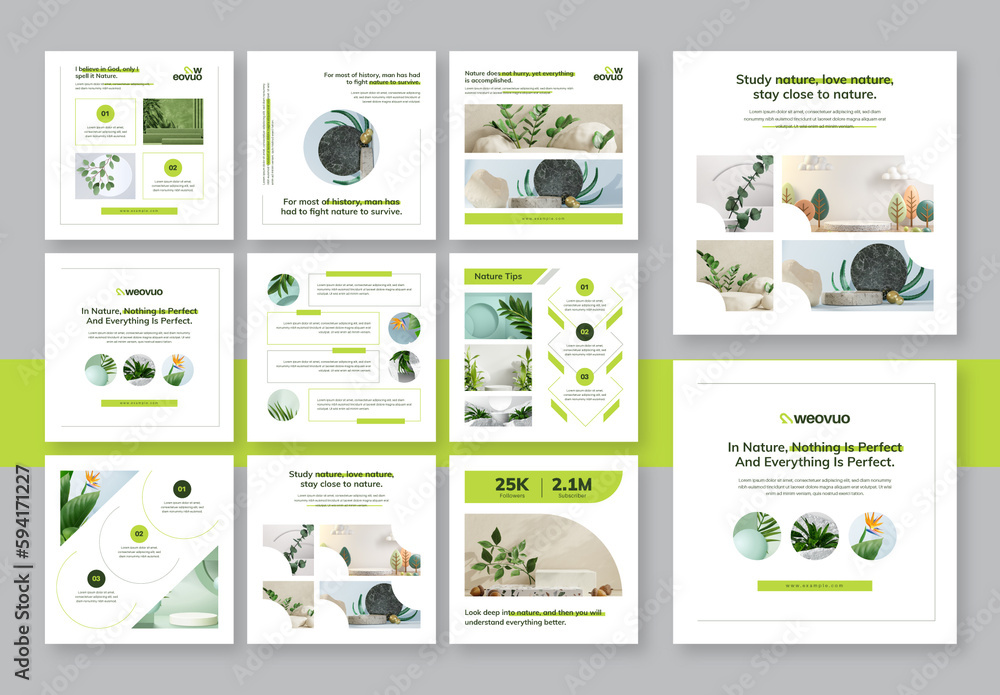 Botanical Social Media Post Stock Template | Adobe Stock