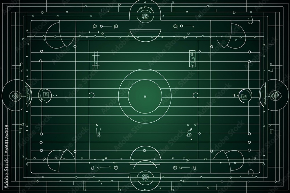 soccer field markings lines. Outline football playground top view ...