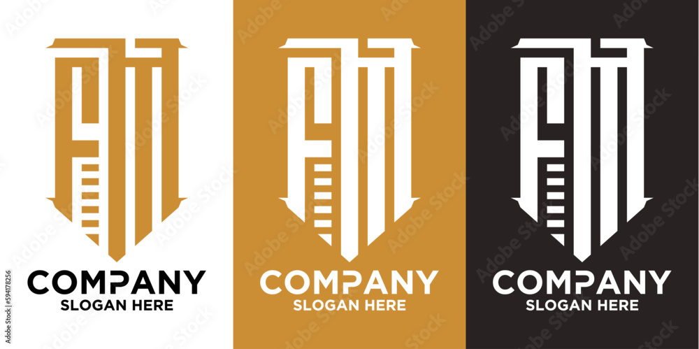 initial three letter shape logo vector F T T T Stock Vector | Adobe Stock