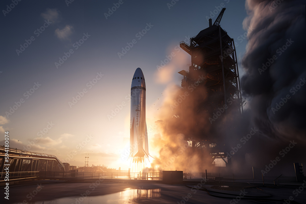 Impressive Generative AI Rocket Launch for Space Exploration Stock ...