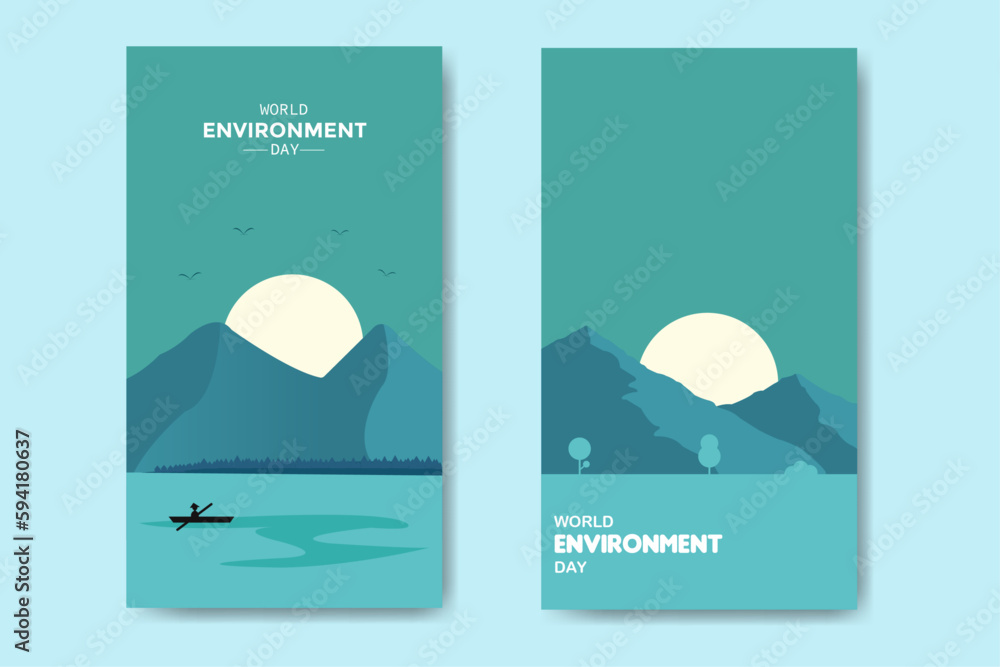 World Environment Day Bundle Template Nature Stock Vector | Adobe Stock