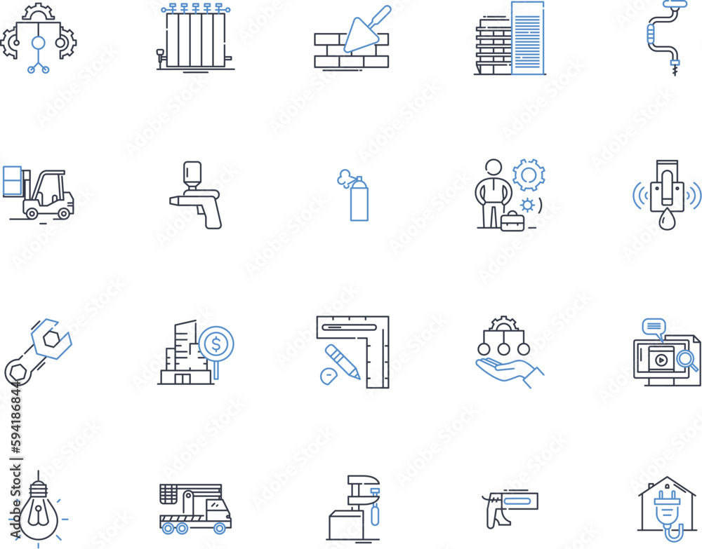 Engineer line icons collection. Innovator, Designer, Builder, Creator ...