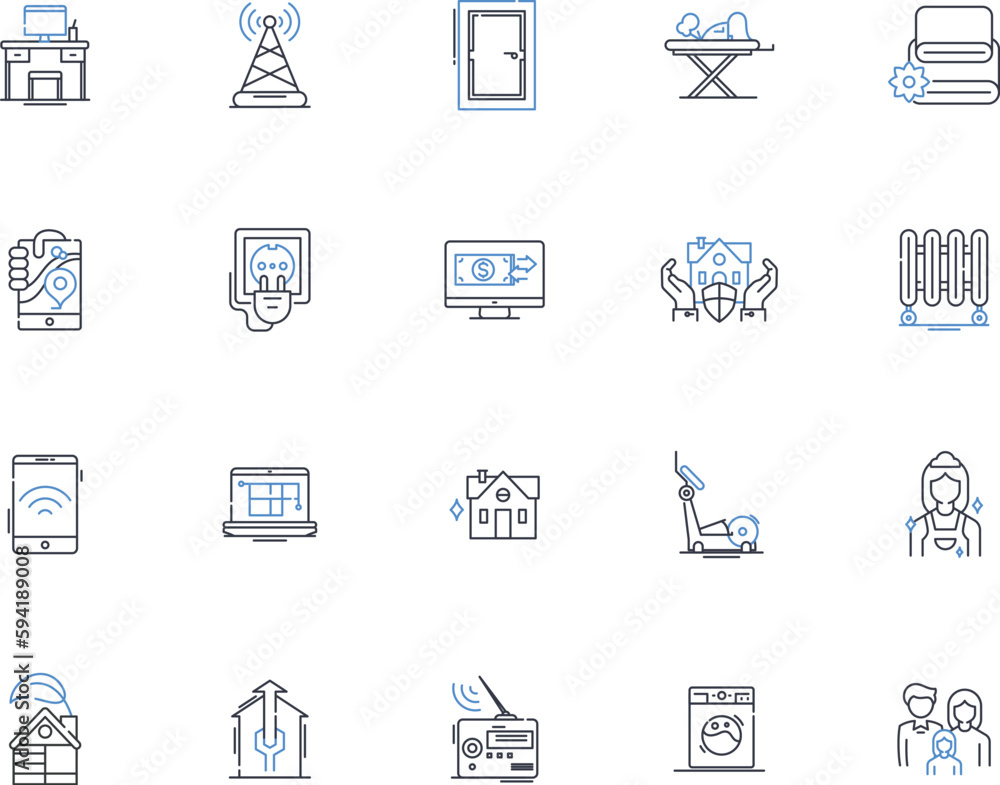 Tech-savvy home line icons collection. Smart-home, Automation, Voice ...