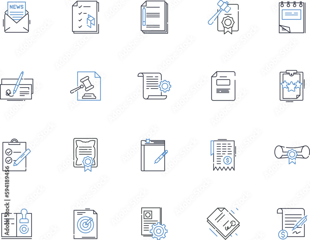 Attestation line icons collection. Authentication, Verification ...