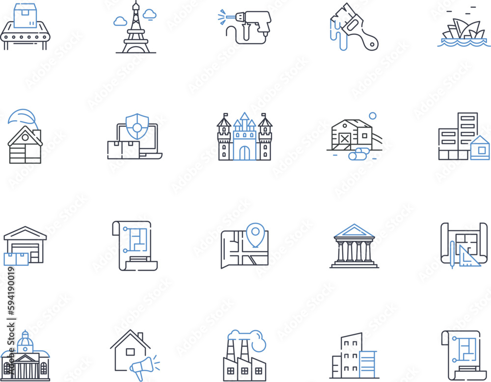 Framing line icons collection. Structure, Border, Enclose, Surround ...