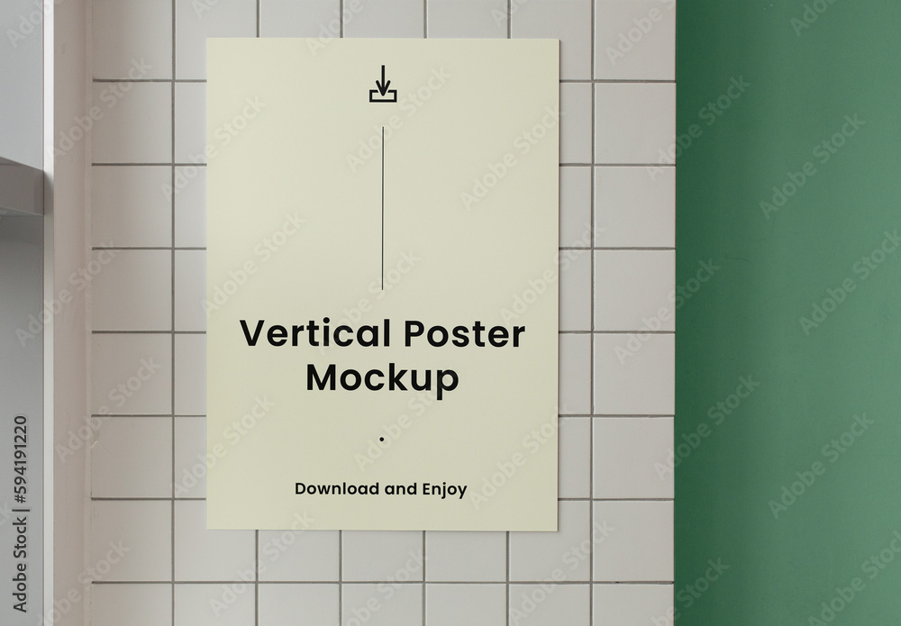 Front Poster on Wall Mockup Stock Template | Adobe Stock