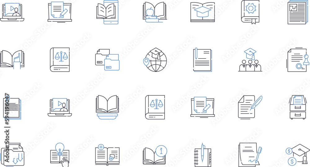 Fototapeta mapa świata dla dzieci Compendium and psychology line icons ... Fototapeta mapa świata dla dzieci Compendium and psychology line icons ...