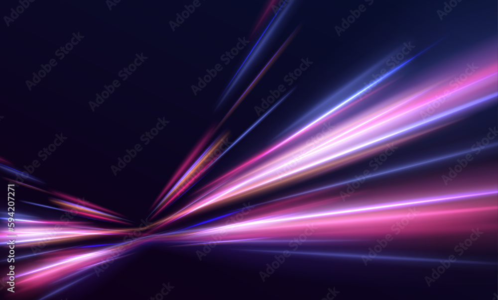 Panoramic high speed technology concept, light abstract background ...