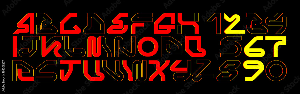 Cyberpunk Alphabet, a sci-fi inspired font with a high-tech futuristic ...