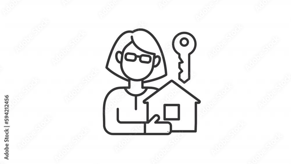 Real estate linear animation set. Property management services. Housing ...