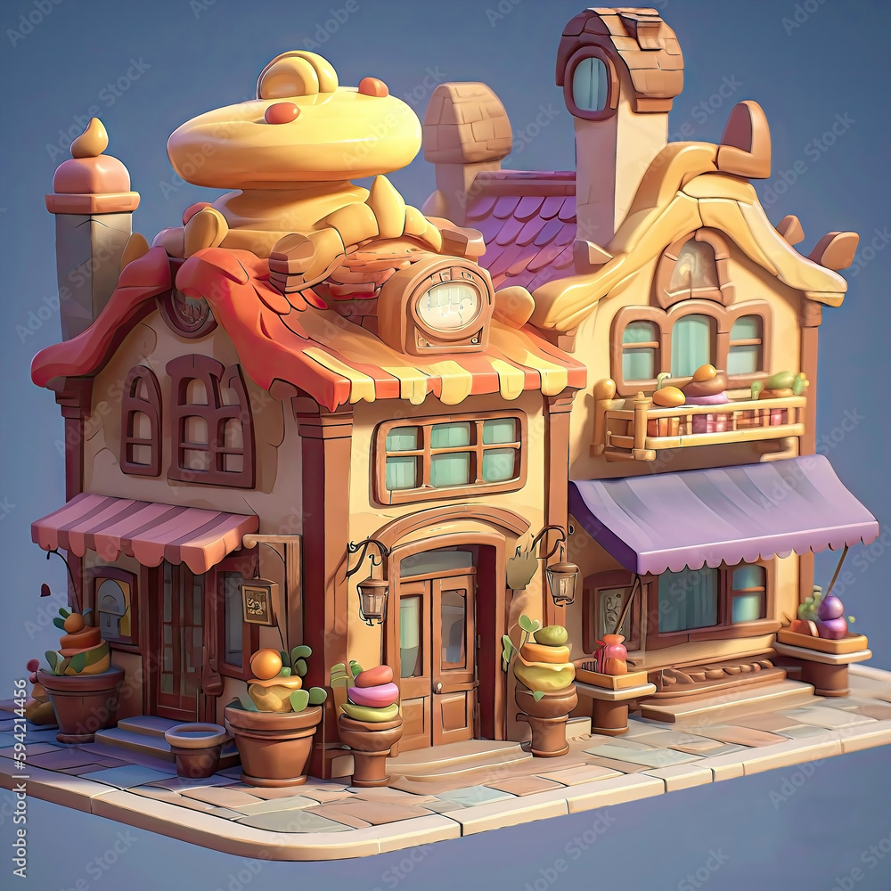 Set of bakery house icons. Collection of different shapes of bakery ...