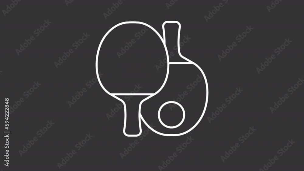 Vidéo Stock Play ping pong white line animation. Two paddles and ball ...