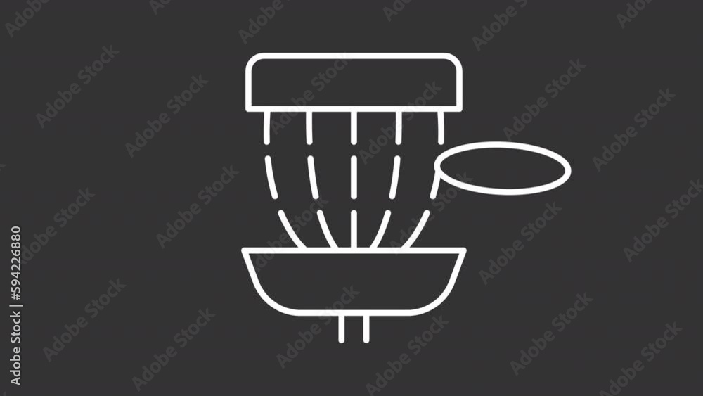 Disk golf white line animation. Throwing disk to target. Outdoor ...