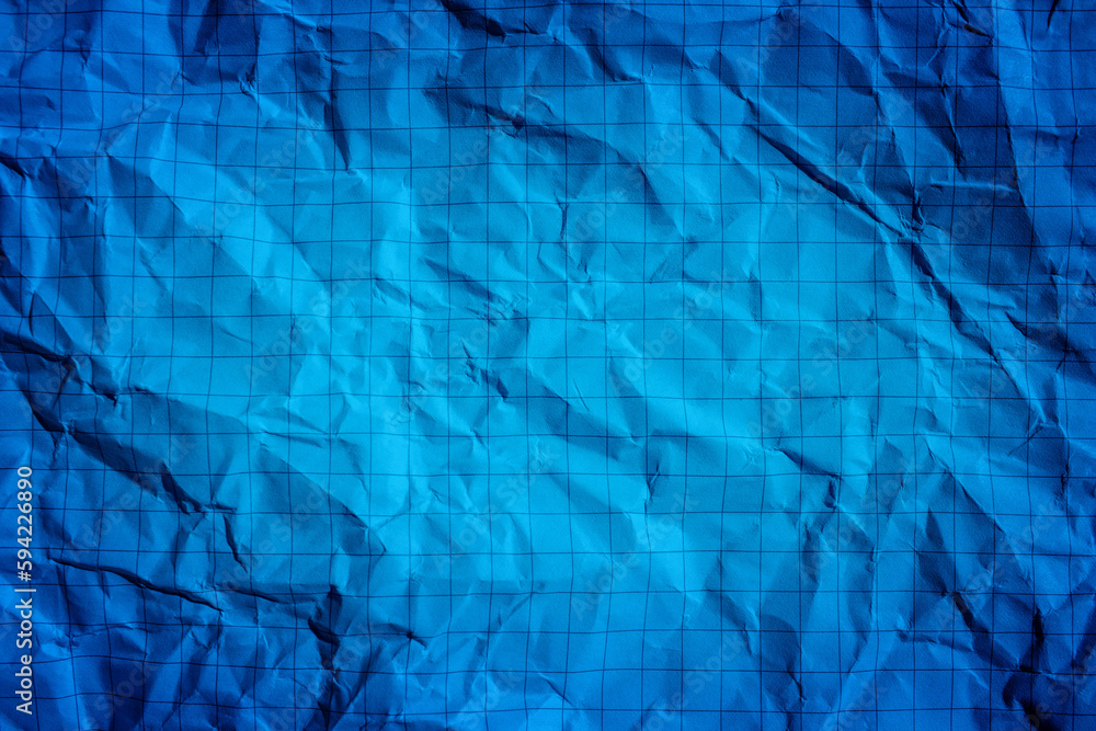 Wrinkled blue graph paper texture background Stock Photo | Adobe Stock