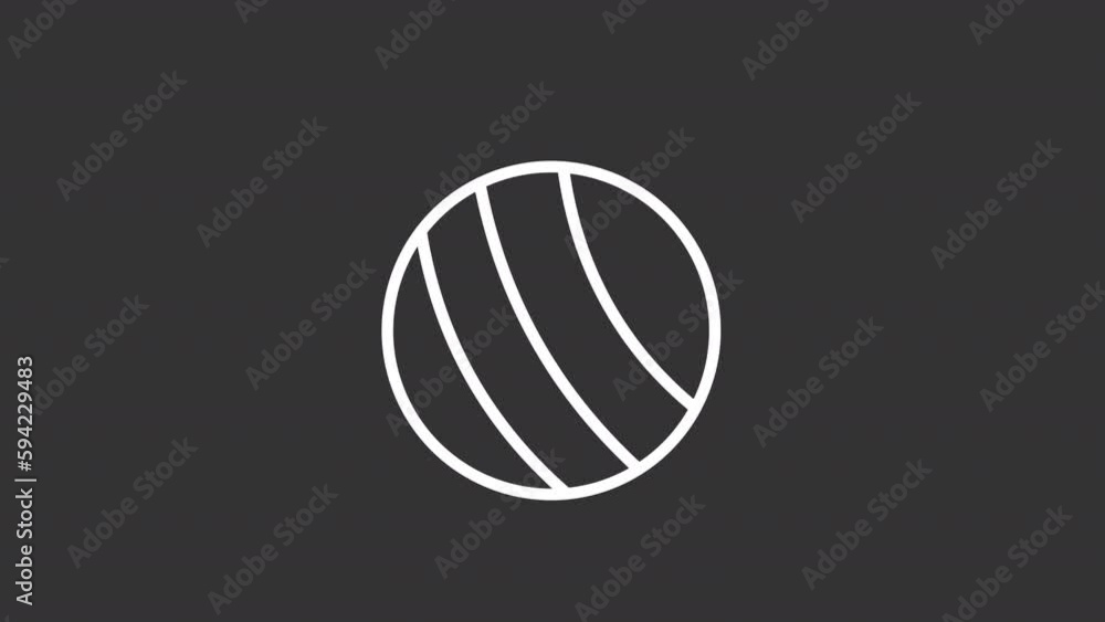 Ball sports white line animations. Rotating and bouncing balls ...