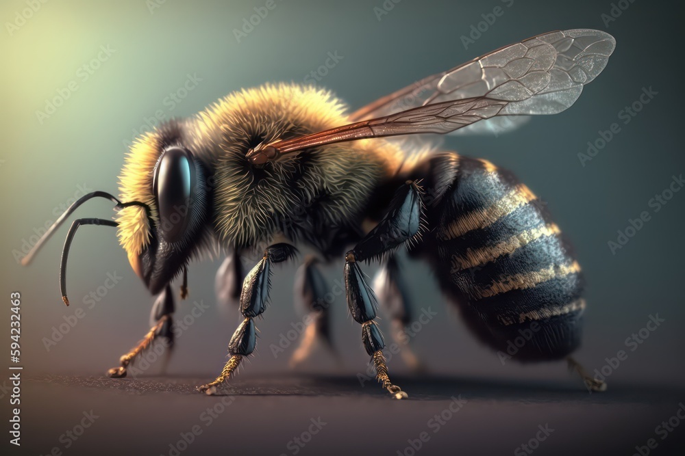 Full body bee macro hyper realistic hyper detailed. Generative AI ...