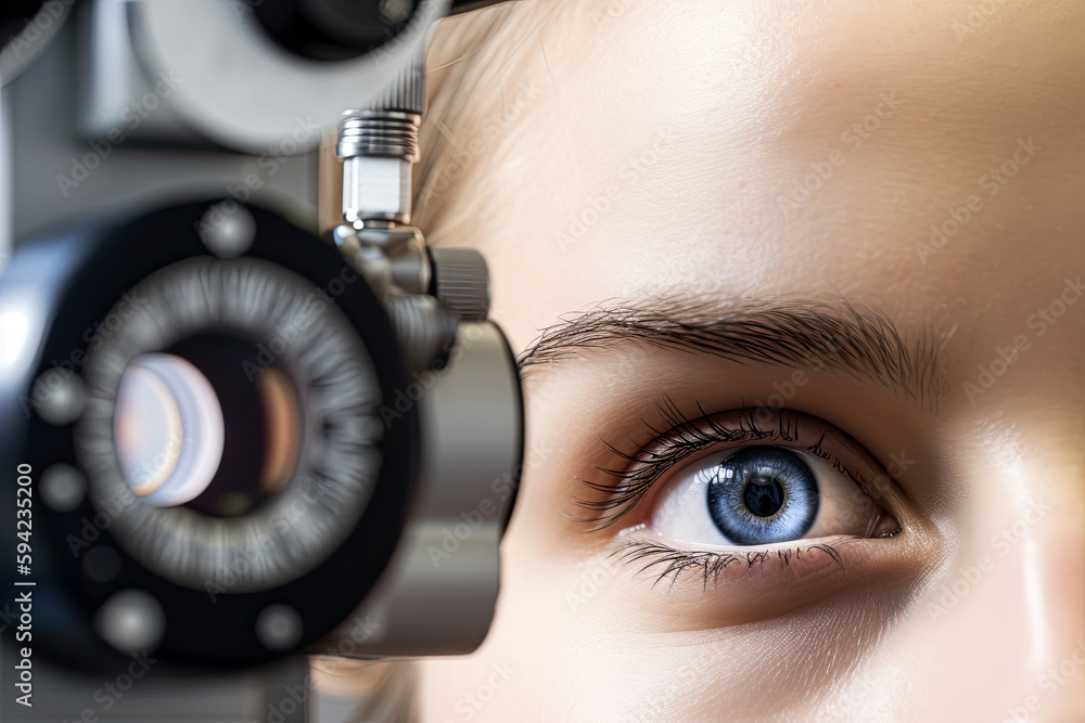 Generative AI Illustration of an unrecognizable woman's eye being ...