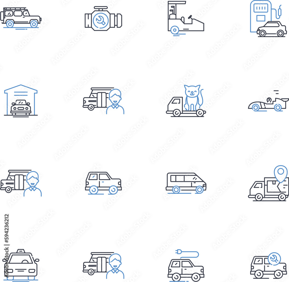 Scooters line icons collection. Mobility, Transportation, Commuting ... Scooters line icons collection. Mobility, Transportation, Commuting ...