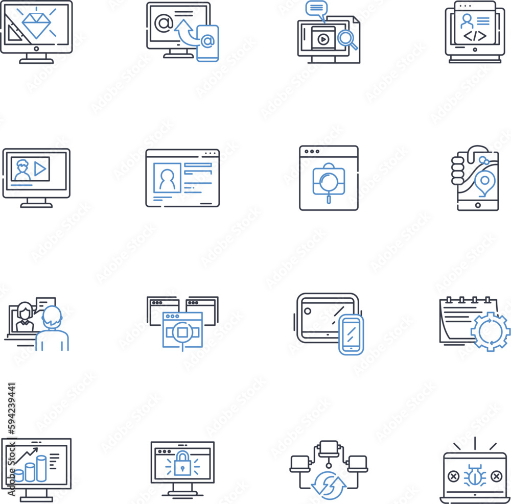 Vetor de Information hardware line icons collection. Processor, Memory ... Vetor de Information hardware line icons collection. Processor, Memory ...