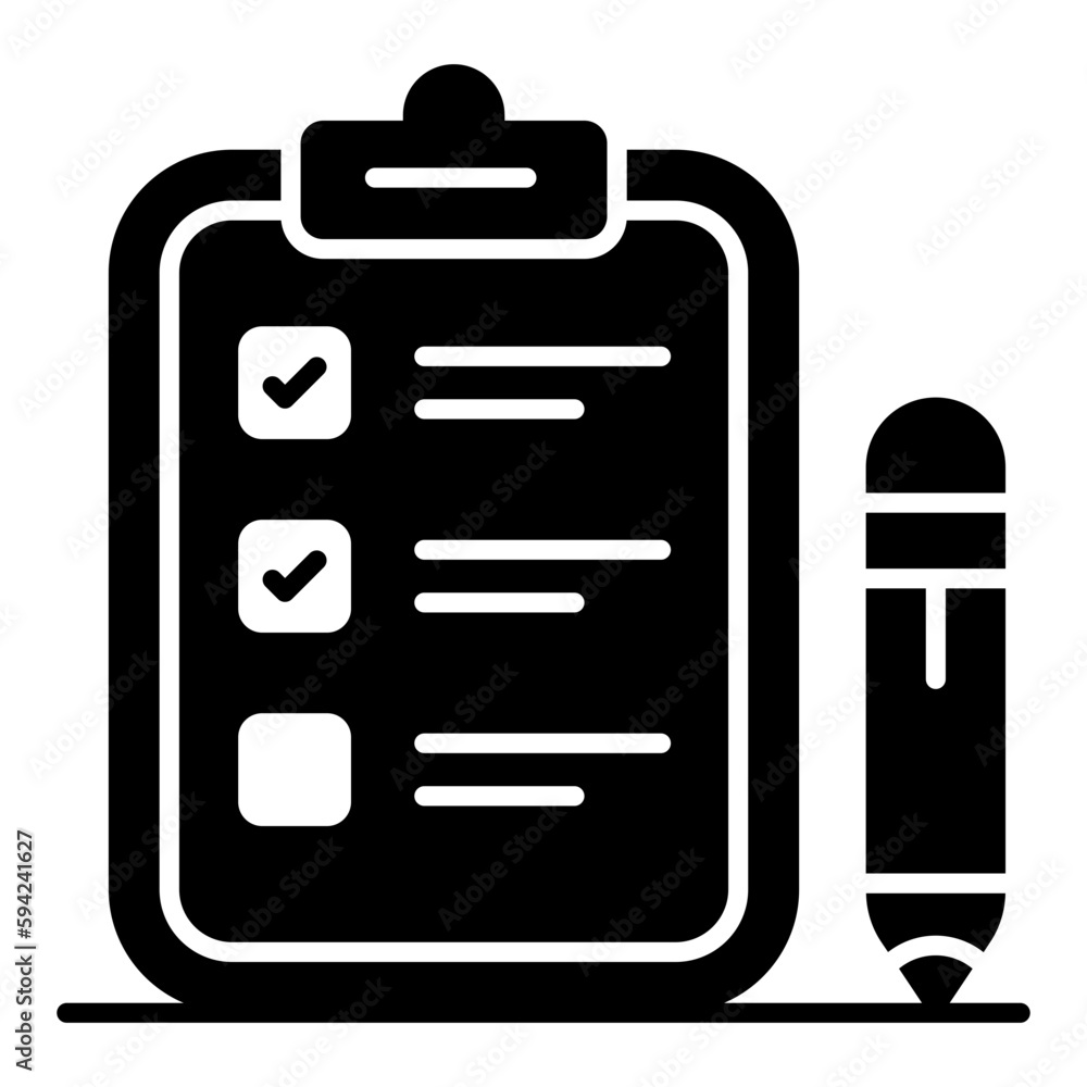 Carefully designed checklist icon represents a list of tasks or items ...