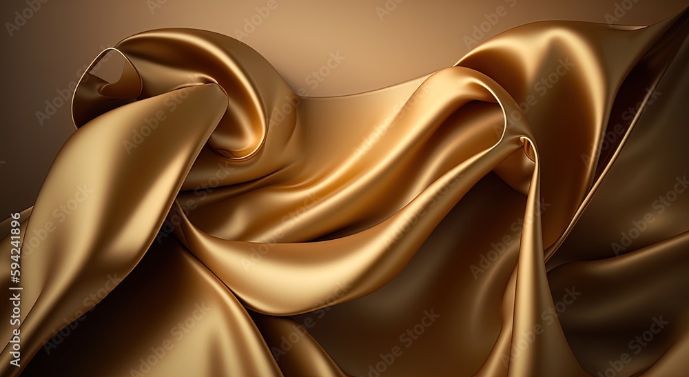 a white gold material with very smooth golden curled lines, in the ...