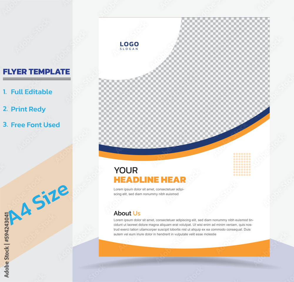 corporate business a4 flyer template design, a4 poster template design ...